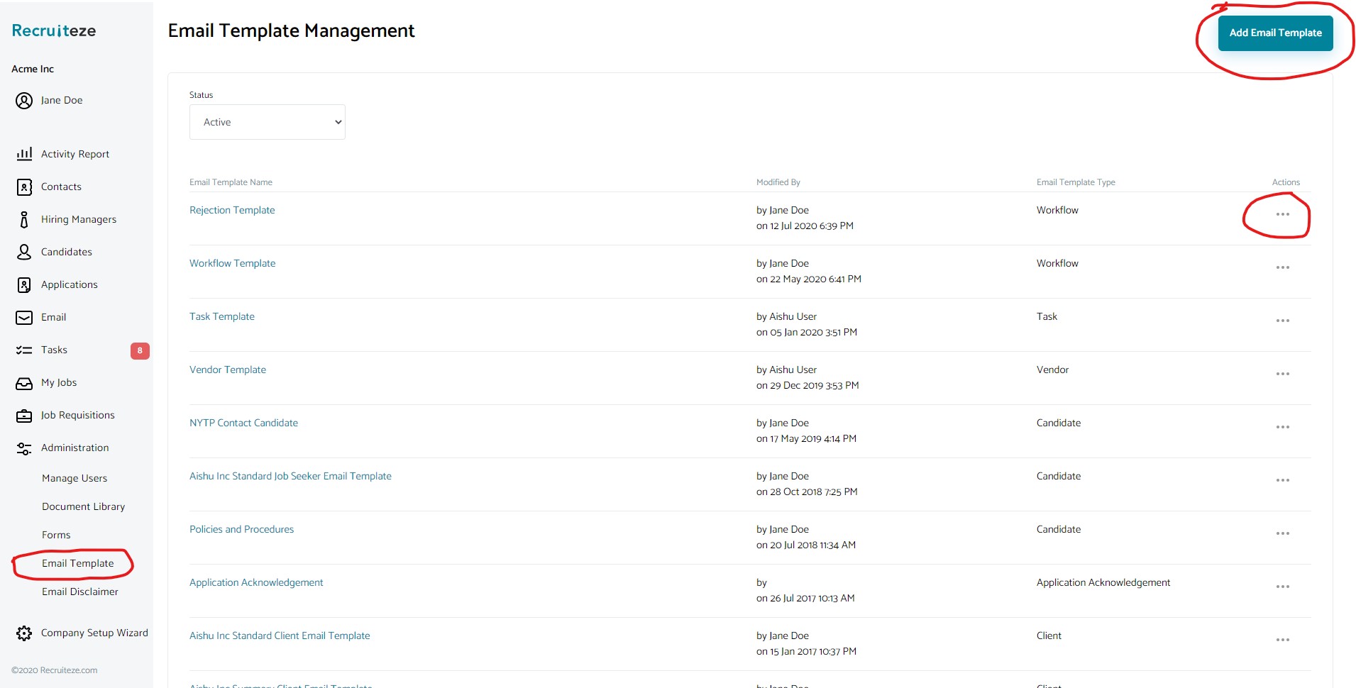 Applicant Tracking System How To Create update An Email Template
