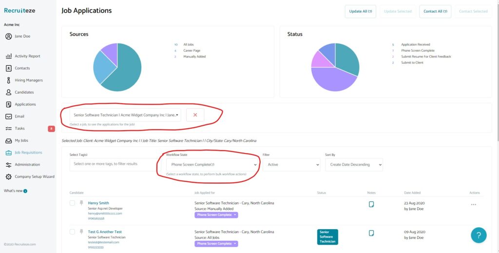Online Job Applications Management System: Job Applications Feature