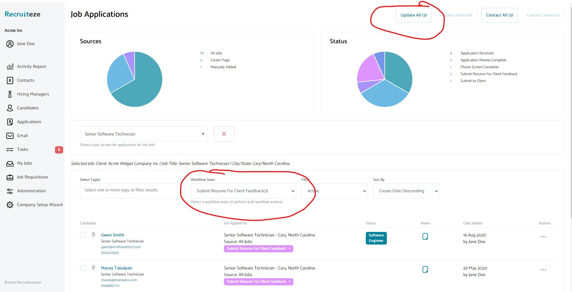 Applicant Tracking System - How to bulk update candidate workflow ...